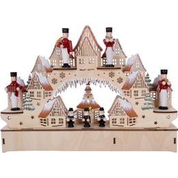 LED Schwibbogen "Weihnachtsdeko", B/H/T: 29,5cm x 21,5cm x 5,5cm, beige, MyFlair MÖBEL & ACCESSOIRES, Schwibbögen, aus Holz, mit LED Beleuchtung,