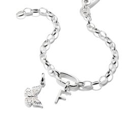 Thomas Sabo Damen Charm Buchstabe "Charm Alphabet/Buchstabe - Connect", F, silber, Silber 925 (recycelt), Charms