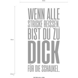 Wanddekoobjekt queence, B:30cm H:45cm T:0,1cm, schwarz, Stahl, Wanddekoobjekte, "Wenn alle Stricke reissen, ...", Stahlschild, Blechschild, Spruch,