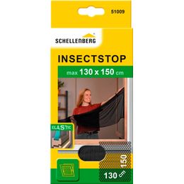 Schellenberg Fliegengitter-Gewebe "Elastic ohne bohren", B/H: 130cm x 150cm, 1er Pack, grau, Insektenschutzgitter, elastischer Insektenschutz für