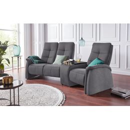3-Sitzer, B:258cm H:109cm T:152cm, grau, exxpo - SOFA FASHION, Sofas, "Tivoli, Kinosofa mit Relaxfunktion, mit Ablagetisch und Stauraum", bequem und
