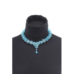 Damen Kette mit Anh&auml;nger "Aleha", blau, Basic, Collezione Alessandro, Glas, Halsketten, mit geschliffenen Glasperlen