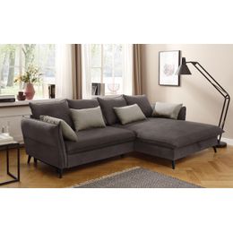 Ecksofa Home Affaire, B:274cm H:88cm T:170cm, braun, Wohnzimmer, Sofas, "Tirano, moderne Optik, komfortabel, Breite 274cm,L-Form", wahlweise mit