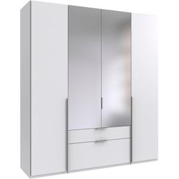 Dreht&uuml;renschrank wimex, B:180cm H:208cm T:58cm, wei&szlig;, Holzwerkstoff, Schr&auml;nke, "Mugano", wahlweise mit oder ohne Spiegel, mit Schubladen