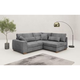 Ecksofa MR. COUCH, B:227cm H:68cm T:190cm, grau, Dolce (100% Polyester), Wohnzimmer, Sofas, "Hilla L-Form, bis 140 kg belastbar", mit