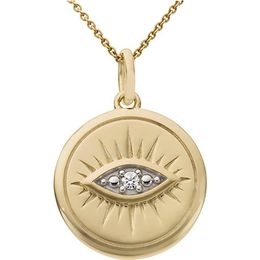 Firetti Damen Kettenanhänger "Schmuck Geschenk Gold 333 Halsschmuck Anhänger Nazar magisches Auge", 0,02, Diamanten Gelbgold 333, 1,7 g, gold,