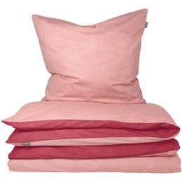Wendebettwäsche Schiesser, rosa, Renforcé, Obermaterial: 100% Baumwolle, Bettwäsche, "Doubleface aus weicher Baumwolle mit edlem Melangeeffekt", ab