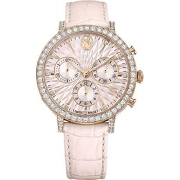 Swarovski Damen Chronograph "MATRIX CHRONO", rosa, Armbanduhren, Quarzuhr, Armbanduhr, Damenuhr, Swiss Made, Lederarmband, analog