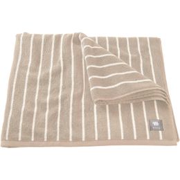 Badetuch Musterring, B:100cm L:150cm, beige, Jacquard, Baumwolle, Handtücher, "Needlestripe", hautschmeichelnd, super weich
