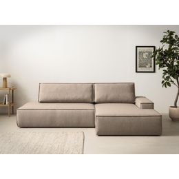 Ecksofa Home Affaire, B:275cm H:85cm T:167cm, braun, 100% Polyester, Wohnzimmer, Sofas, "SHERWOOD, Schlafsofa in L-Form offen (275cm), Cord,