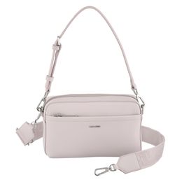 Calvin Klein Damen Umhängetasche "CK MST DBL STRPS CMR", lila, Lederimitat, unifarben, Taschen, Damen Schultertasche, Handtasche, Henkeltasche mit
