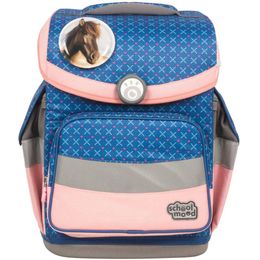 School-Mood Kinder Schulranzen "Timeless, Mila (Pferd)", blau, Polyester, Rucks&auml;cke, aus recyceltem Material