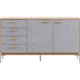 Sideboard, B:154,6cm H:85,7cm T:45cm, grau, LOOKS by Wolfgang Joop, FSC-zertifizierter Holzwerkstoff, Wohnzimmer, Sideboards, "Looks", Breite 154,6 cm