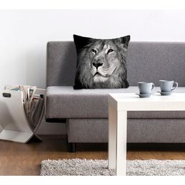 Dekokissen queence, B:40cm L:40cm, schwarz, Polyester, Dekokissen_Sitzkissen_Kissenh&uuml;llen, "Michelle",