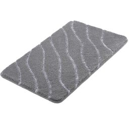 Badematte Kleine Wolke, H:20mm, grau, Polyacryl, Badematten, "Tram", modernes Wellen Design, Hoch-Tief Effekt