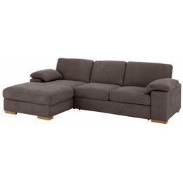 Ecksofa Home Affaire, B:277cm H:86cm T:172cm, braun, Luxus-Microfaser in Lederoptik (100% Polyester);Struktur (100% Polyester);Luxus-Microfaser (90%
