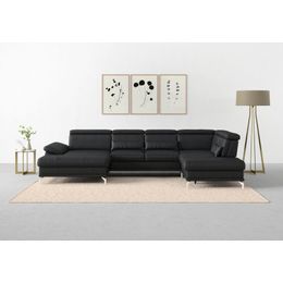 Sit & More Wohnlandschaft SIT & MORE, B:359cm H:87cm T:230cm, schwarz, Sofas, "Cabrio U-Form, B: 359 cm, mit Sitztiefen-, Arm- & Kopfteilverstellung", 3