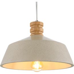 Paco Home Pendelleuchte "KUTTER", 1, Ø 34,5cm, beige, Esszimmer, Leuchten, LED, E27, Lampe Für Wohnzimmer Esszimmer Küche, Höhenverstellbar