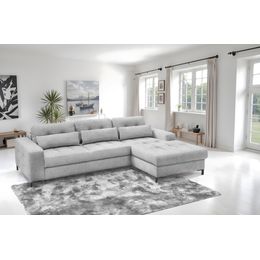 Ecksofa, B:260cm H:85cm T:176cm, grau, exxpo - SOFA FASHION, Wohnzimmer, Sofas, "Bonito, mit Rücken- und Sitztiefenverstellung, inkl. Bett &