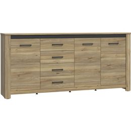 Sideboard FORTE, B:206cm H:95,7cm T:42,2cm, braun, Dekorfolie, Spanplatte, Wohnzimmer, Sideboards, "San Cayetano"