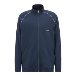 BOSS Herren Sweatjacke, Gr. 4XL, blau, Sweatware, Obermaterial: 95% Baumwolle, 5% Elasthan, kontrastfarbene Details, unifarben, Sweatjacken, mit