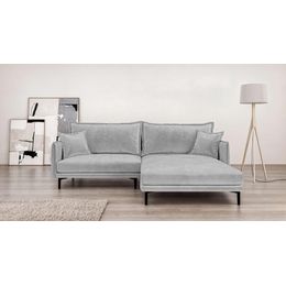 Ecksofa Home Affaire, B:246cm H:86cm T:190cm, silber, 100% Polyester, Wohnzimmer, Sofas, "ALEXANDRIA mit Recamiere rechts oder links bestellbar,