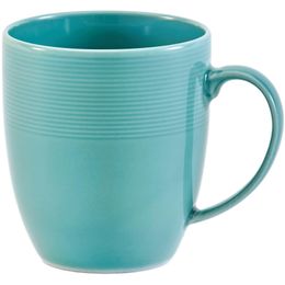 Van Well Becher "Kaffeebecher Jive, 400 ml, 6 Stück", Ø 9cm x 10cm, 400ml, 6 Stk., blau, Trinkgefäße, dezentes Spiraldekor, spülmaschinen-und