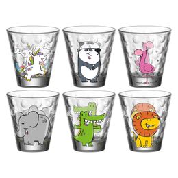 Leonardo Kinderbecher "Kinderbecher Bambini Optic 215 ml 6er Set bunt", bunt, Trinkgefäße