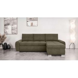 Ecksofa Home Affaire, B:237cm H:89cm T:166cm, braun, 95% Polyester, 5% Nylon, Wohnzimmer, Sofas, "HAVERHILL Schlafsofa mit Bettkasten, Maße B/H/T: