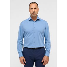 Eterna Herren Langarmhemd "COMFORT FIT", blau, Gr. 44, Twill, 46% cotton, 8% Elasthan, 46% Polyester, Hemden, NON IRON (b&uuml;gelfrei)