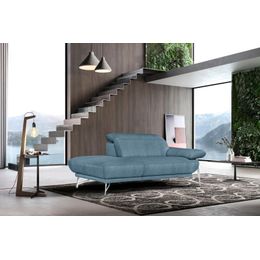 Egoitaliano Ottomane "Anais, erstklassiges Designsofa, Breite 179 cm, Fußfarbe chrom", B/H/T: 179cm x 74cm x 106cm, Luxus-Microfaser Lederoptik,