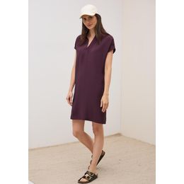 Cecil Damen Hemdblusenkleid, rot, Gr. XL, unifarben, Web, Obermaterial: 88% Viskose, 12% Polyamid, Kleider, Sommerkleid in feiner Struktur-Qualit&auml;t