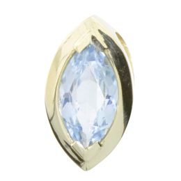 OSTSEE-SCHMUCK Damen Kettenanh&auml;nger "- Gleiter-Ramona - Gold 333/000 - sy. Aquamarin", Gelbgold 333, gold, Gelbgold 333, Schmuckanh&auml;nger