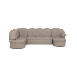 Wohnlandschaft DOMO collection, B:292cm H:82cm T:180cm, beige, 100% Polyester, Sofas, "Pegnitz, zeitlos und modern, mit attraktiver Rückensteppung,
