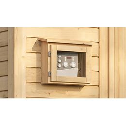 Weka Saunahaus "Kaapi 3", Bio-Kombiofen, externe Steuerung, 9 kW, beige, Garten, Saunen, Blockbohlen aus Fichtenholz