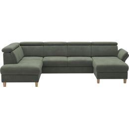 Home Affaire Wohnlandschaft OTTO HOME, B:321cm H:84cm T:193cm, gr&uuml;n, 90% Polyester, 10% Polyamid, Sofas, "Glendale, U-Form", inkl. Kopfteilverstellung, wahlweise