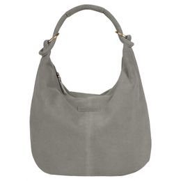 Bruno Banani Damen Shopper, grau, Leder, unifarben, Taschen, echt Leder
