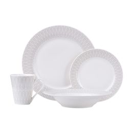 Maxwell & Williams Geschirr-Set "Dinner-Set Zenith 16er Set grau", 16 tlg., grau, MAXWELL & WILLIAMS, Geschirr-Sets