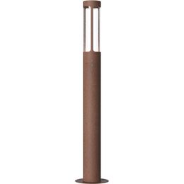 Gartenleuchte Nordlux, B:8cm H:80cm Ø:8cm, braun, Leuchten, "Helix", Corten Stahl, IP 44