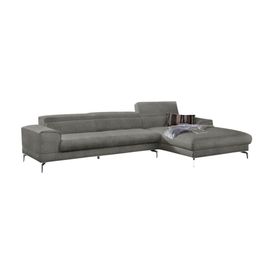 Ecksofa W.Schillig, B:343cm H:70cm T:193cm, grau, Chenille-Flachgewebe R66 (85% Polyester, 15% Nylon), Wohnzimmer, Sofas, "piedroo, Designsofa mit