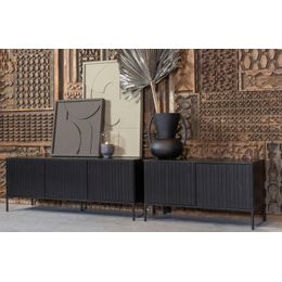 Sideboard Woood, B:100cm H:56cm T:44cm, schwarz, Holzwerkstoff, Wohnzimmer, Sideboards, "New Gravure, TV-Kommode, Breite 100 cm oder 150 cm", Kommode