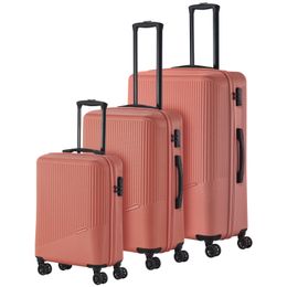 Travelite Damen Trolleyset "BALI 4w L/M/S", orange, ABS, unifarben, Koffer-Sets, Kofferset Reisegepäck Reisekoffer Hartschallenkoffer TSA Schloss