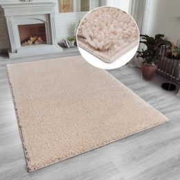Hochflor-Teppich my home, B:280cm H:30mm L:390cm, beige, Kunstfaser, Teppiche, "Shaggy 30", Teppich, Uni Farben, besonders weich und kuschelig,