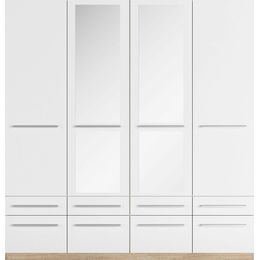 Kleiderschrank Priess, B:185cm H:193cm T:54cm, wei&szlig;, Holzwerkstoff, Schlafzimmer, Schr&auml;nke, "Schrank Garderobe W&auml;scheschrank Barcelona in 5 Breiten",