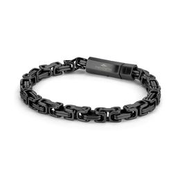 Fynch-Hatton Herren Königsarmband "Schmuck Geschenk Edelstahl Armkette The King Chain", 18,5cm, Edelstahl, schwarz, Edelstahl, Armbänder
