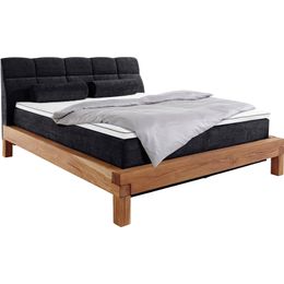Boxspringbett Home Affaire, B:199cm L:231cm, schwarz, Polyester, Komplettbetten, "Villads", Liegefl&auml;che: 180/200 cm, Inside-Boxspring-Unterbau,