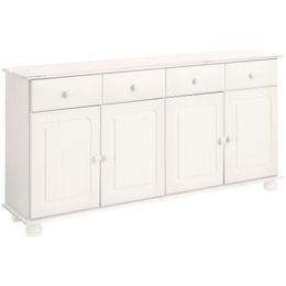 Sideboard OTTO HOME, B:156cm H:77cm T:34cm, wei&szlig;, MDF, Massivholz, Wohnzimmer, Sideboards, "Mette", Kommode aus massivem Kiefernholz, Breite 156 cm