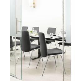 Polsterstuhl stressless, B:57cm H:92cm T:59cm, grau, Leder PALOMA: PALOMA ist ein durchgef&auml;rbtes Semianilin-M&ouml;belleder mit nat&uuml;rlicher Narbung.,