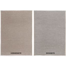Teppich, B:140cm H:5mm L:200cm, beige, OCI DIE TEPPICHMARKE, Polyester, Wohnzimmer, Teppiche, "JOKER OF STRIPES", Wendeteppich, weiche flache