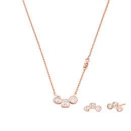 Michael Kors Damen Ohrring und Ketten Set "Mulitpack Schmuck Silber 925 PREMIUM", rosa, Silber 925 (Sterlingsilber), Schmuck_Sets, mit Zirkonia